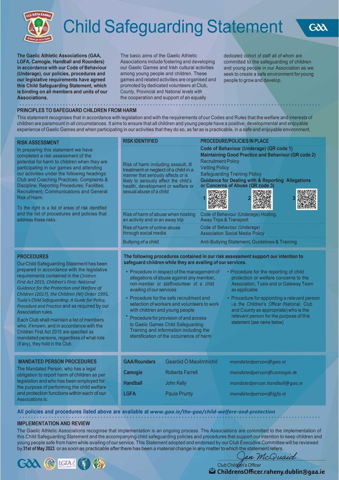 Child Safeguarding | Raheny GAA